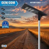 China 150W All-in-One Solar Street Lamp Black 3 Modules IP65 Waterproof Aluminum Housing Built-in Lithium Battery Outdoor for sale