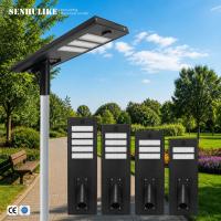 China Built-in Lithium Battery All-in-One Solar Street Light 150W 3 Modules Black IP65 Waterproof Aluminum Dusk to Dawn for sale