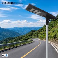China Solar Street Light All-in-One 150W Black 3 Modules IP65 Waterproof Aluminum Built-in Li-ion Battery LED Lamp for Courtyard for sale