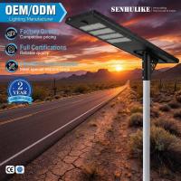 China 200W Integrated Solar Street Light, 4 Modules Black Aluminum Alloy IP65 Waterproof with Microwave Sensor for sale