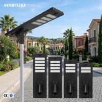 China High Lumen All-in-One Solar Street Light 200W 4 Modules IP65 Black Aluminum Alloy Microwave Sensor Lithium Battery Built-in for sale