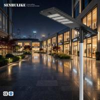 China 200W All in One Solar Street Light with Microwave Motion Sensor Black Aluminum Housing 4 Modules IP65 Waterproof Li-ion Battery for sale