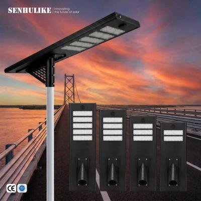 China 250W Integrated Solar Street Light 5 Modules 90W Solar Panel Black Aluminum Alloy IP65 Waterproof with Microwave Sensor for sale