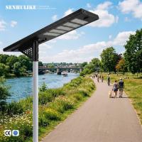 China 90W Solar Panel All-in-One Solar Street Light 250W 5 Modules Black IP65 Waterproof Aluminum Alloy Shell Built-in Lithium Battery Microwave Sensor for sale