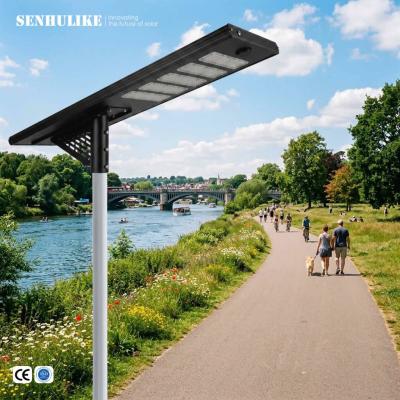 China 90W Solar Panel All-in-One Solar Street Light 250W 5 Modules Black IP65 Waterproof Aluminum Alloy Shell Built-in Lithium Battery Microwave Sensor for sale
