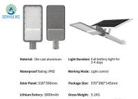 China 120 LEDs Split Solar Street Light, IP65 Aluminum Lamp with Microwave Sensor for Outdoor Road Lighting for sale