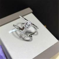 China Luxury jewelry Luxury Jewelry Double circle  ring material 18k white gold yellow gold rose gold diamond ring for sale