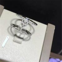 China Luxury jewelry Luxury Jewelry Double circle  ring material 18k white gold yellow gold rose gold diamond ring for sale