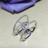 China Luxury jewelry Luxury Jewelry Double circle  ring material 18k white gold yellow gold rose gold diamond ring for sale