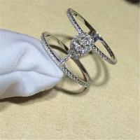China Luxury jewelry Luxury Jewelry Double circle  ring material 18k white gold yellow gold rose gold diamond ring for sale