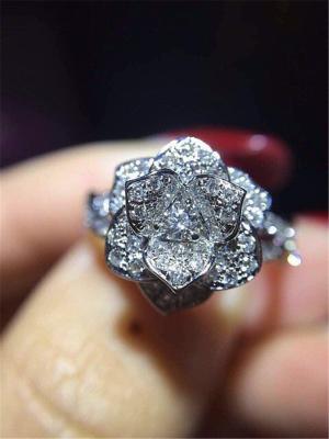 China Luxury jewe factory Rose ring 18k gold  white gold yellow gold rose gold diamond ring G34UR800 for sale