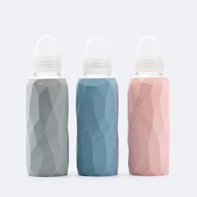 China BPA Free Clear Glass Water Bottle 300ml Capacity Heat Resistant Durable for sale