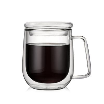 China High Borosilicate Double Wall Glass Cup For Drinking Coffee Eco Friendly for sale