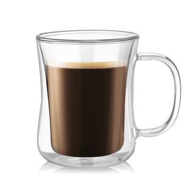 China 220ml / 420ml Double Wall Glass Cup Insulated Thermal For Tea / Coffee for sale