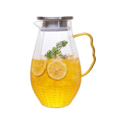 China Kitchen 1.5L Glass Water Pitcher Microwave Safe High Borosilicate Material for sale