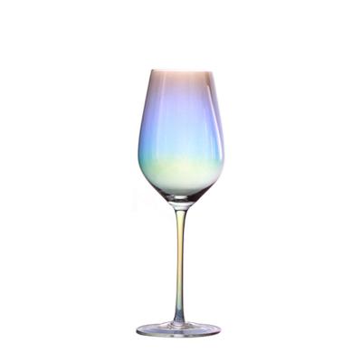China Electroplated Rainbow Wine Glass , Transparent Burgundy Wine Glass Decanter Set for sale