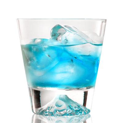 China Transparent Hand Blown Rocks Glass , Regular Shape Snow Fuji Mountain Cup for sale