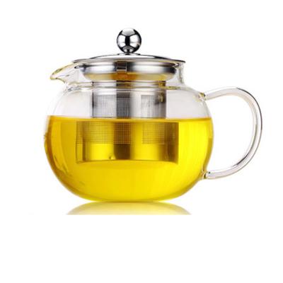 China BPA Free 22oz Clear Glass Teapot With Removable Stainless Steel Infuser for sale