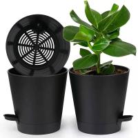 China Elegant Modern Floor Plastic Pots with Attached Saucer for sale
