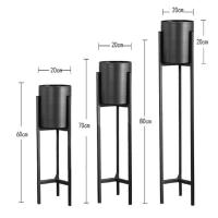 China Black Gold Powder Coated Iron Flower Stand Modern Home Garden Decor 20cm Dia 60-80cm H for sale