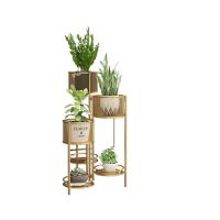 China Modern Metal Flower Floor Stand Multi-Storey Round Planter for Home Garden Decoration Black White Gold for sale