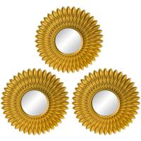 China Multi-Functional Modern Gold Round Mirror Wall Art Home Office Decoration for sale