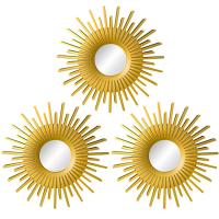 China Multi-Functional Modern Gold Round Mirror Wall Art Home Office Decoration for sale