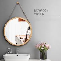 China Modern Phyllostachys pubescens Mirror Round 60cm Biophilic Home Decoration Nordic Style Full Body Mirror for sale