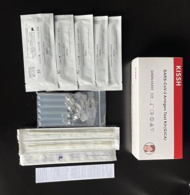 China SARS-CoV-2 Plastic Nasopharyngeal Swab Antigen Test 5 Tests / Kit CE for sale