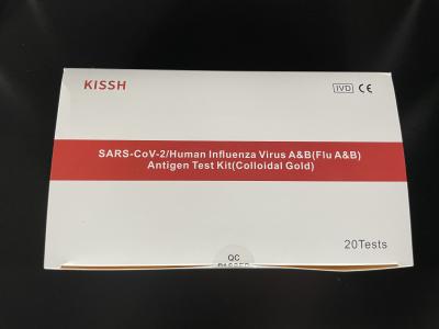 China 15 Minutes SARS-CoV-2 Influenza Rapid Test Kit Human Flu Virus A & B Colloidal Gold for sale
