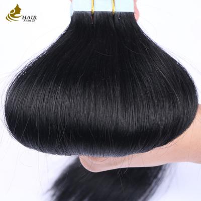 China 12A Grade European Raw Unprocessed Super Double Drawn Virgin Remy 100 Human Hair Tape In Hair Extension for sale