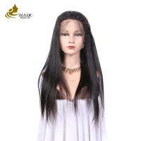 China Customized Human Hair Front Lace Wig Natural Black Straight Human Hair Wig for sale