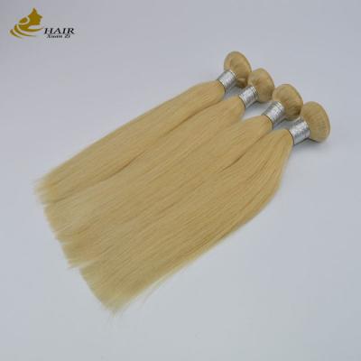 China Ombre Hair Extensions 16 Inch 100% Remy 613 Blonde Straight Human Hair Bundles for sale