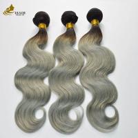 China Brazilian Ombre Human Hair Extensions Grey Color Virgin Human Bundles for sale