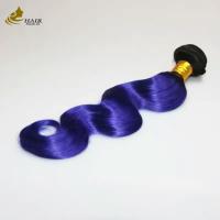 China Popular Color Remy Human Hair Weave Blue Color Ombre Human Hair Extensions for sale