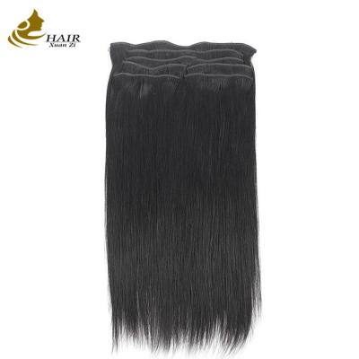 China Brazilian Long Straight Hair Weave Black Remy Human Hair Extensions Clip In for sale