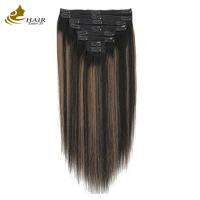 China Straight Invisible Clip In Hair Extensions Human Ponytail Piano Color for sale