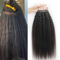 China Kinky Straight Prebonded Hair Extensions Nano Virgin Human Hair Extensions Natural Black 18inch for sale