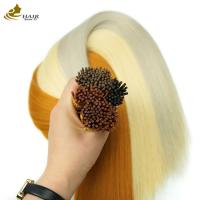 China 50 Strands Colored Human Straight Prebonded Hair Extensions I Tip Extensions for sale