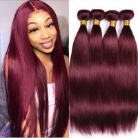 China 18inch 99j Straight 100% Virgin Human Hair Bundles Ombre Human Hair Extensions for sale