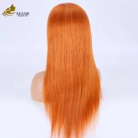 China Orange Straight Virgin Human Hair Wigs Full Lace Wig Customized Human Hair Wig for sale