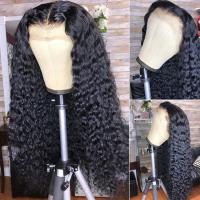 China Glueless Customized Human Hair Wigs Kinky Curl Texture Pre Plucked Black Curl Front Lace Wig for sale