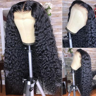 China Glueless Customized Human Hair Wigs Kinky Curl Texture Pre Plucked Black Curl Front Lace Wig for sale