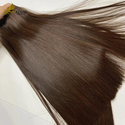 China Vietnam Super Double Drawn Bone Straight Brown #4 Human Hair Bundles for sale