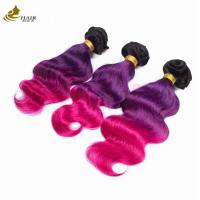 China Ombre Human Hair Extension Body Wave Customized Color Violet Virgin Hair Bundles for sale