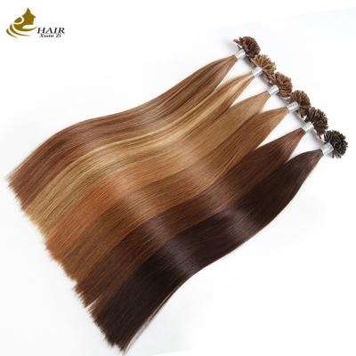 China Top Quality Natural Real 100 Virgin Remy Human Hair Extensions U Tip Nail Hair Extensions for sale