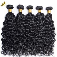 China Natural Black Water Wave Virgin Human Hair Bundles for sale