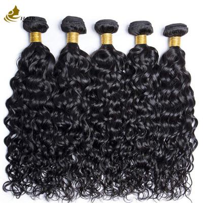 China Natural Black Water Wave Virgin Human Hair Bundles for sale