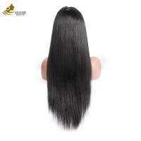 China 28inch Bone Straight Natural Black 13*4 Front Lace Wig Customized Human Hair Wigs for sale