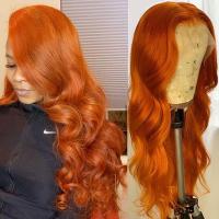 China Orange Ginger 100 Virgin Human Hair Loose Wave Customized Human Hair Wigs for sale
